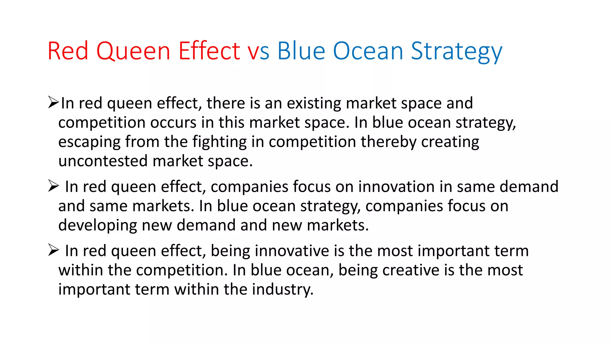 Red Queen Effect and Blue Ocean Strategy | PDF