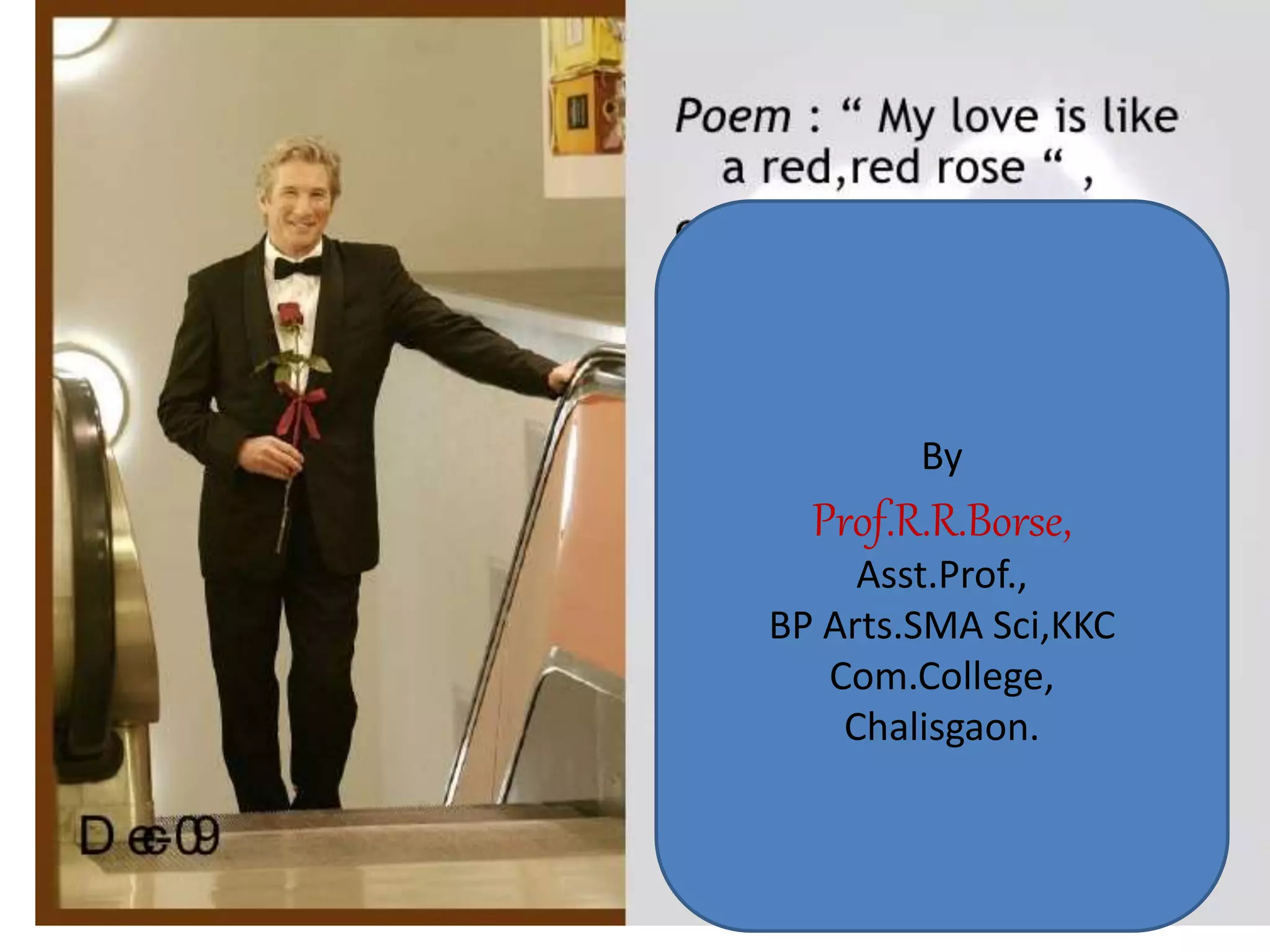 Red red rose poem by Robert Burns (New) | PPT