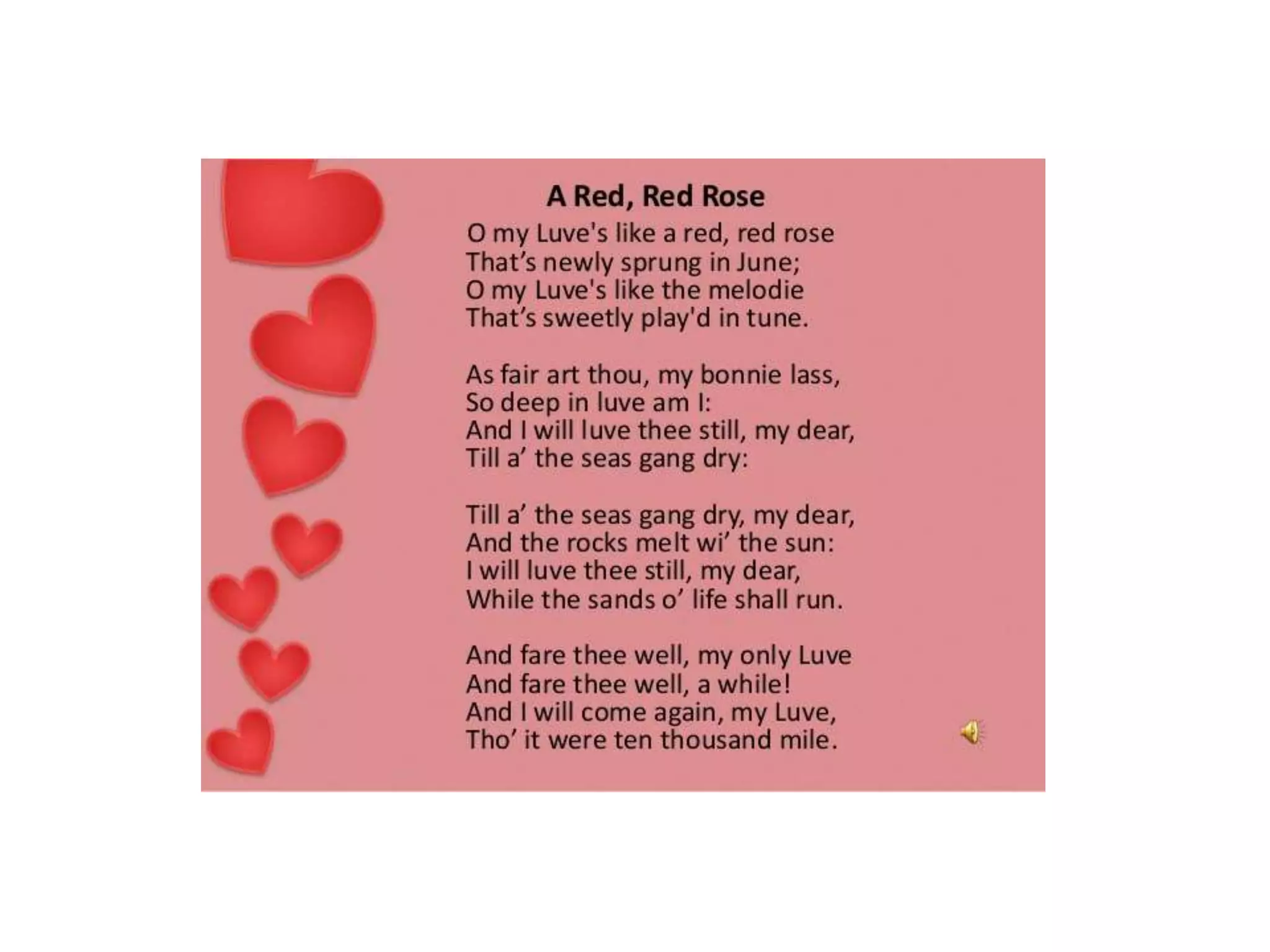 Red red rose poem by Robert Burns (New) | PPTX