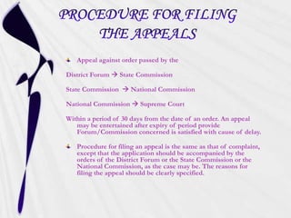 Redressal mechanism as per consumer protection act | PPTX