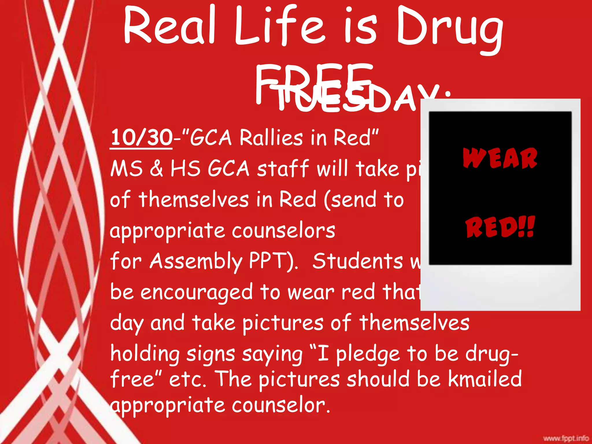 Red ribbon week pres | PPTX | Substance Abuse | Diseases and Conditions