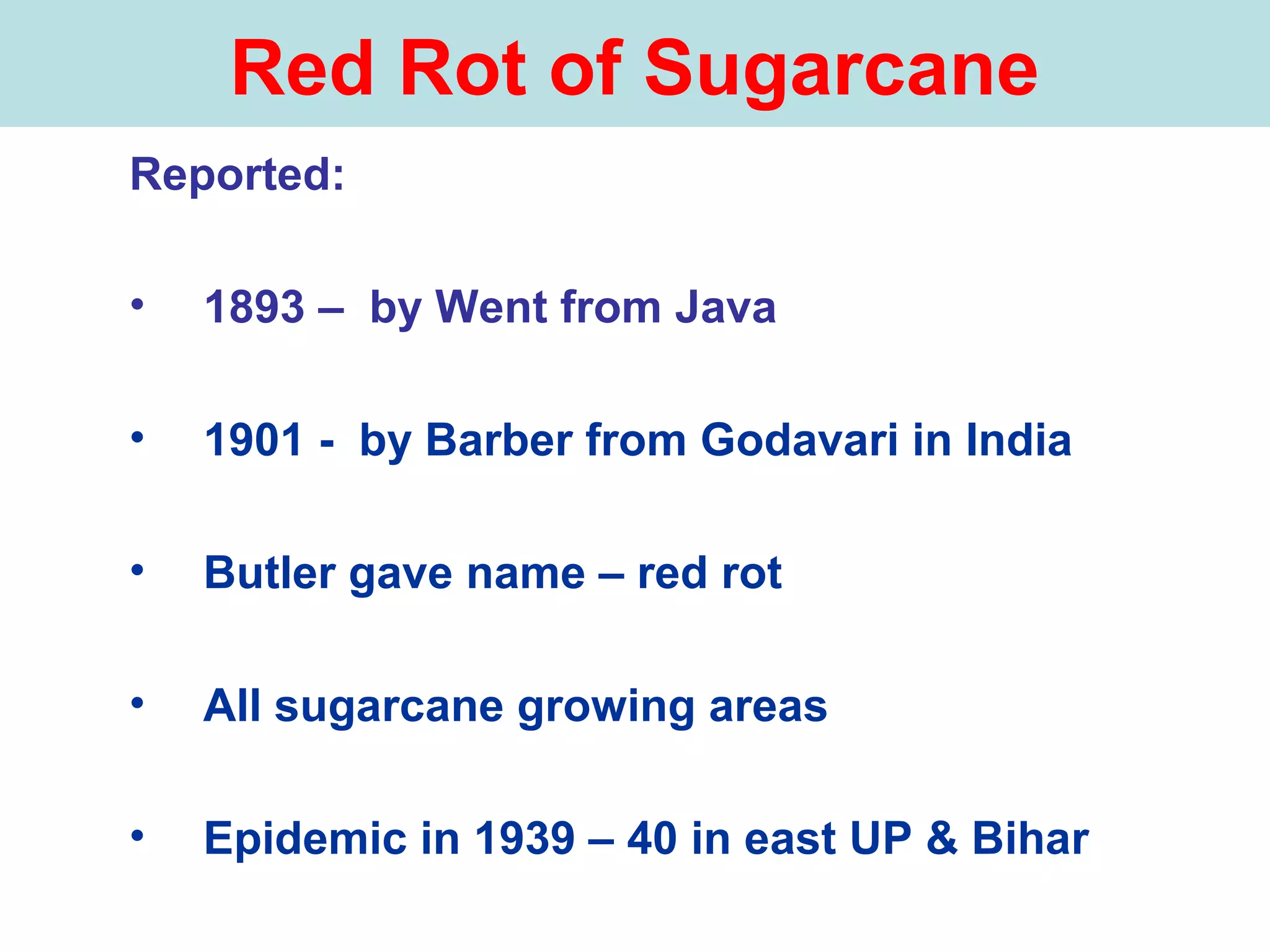 Red rot of sugarcane | PPT