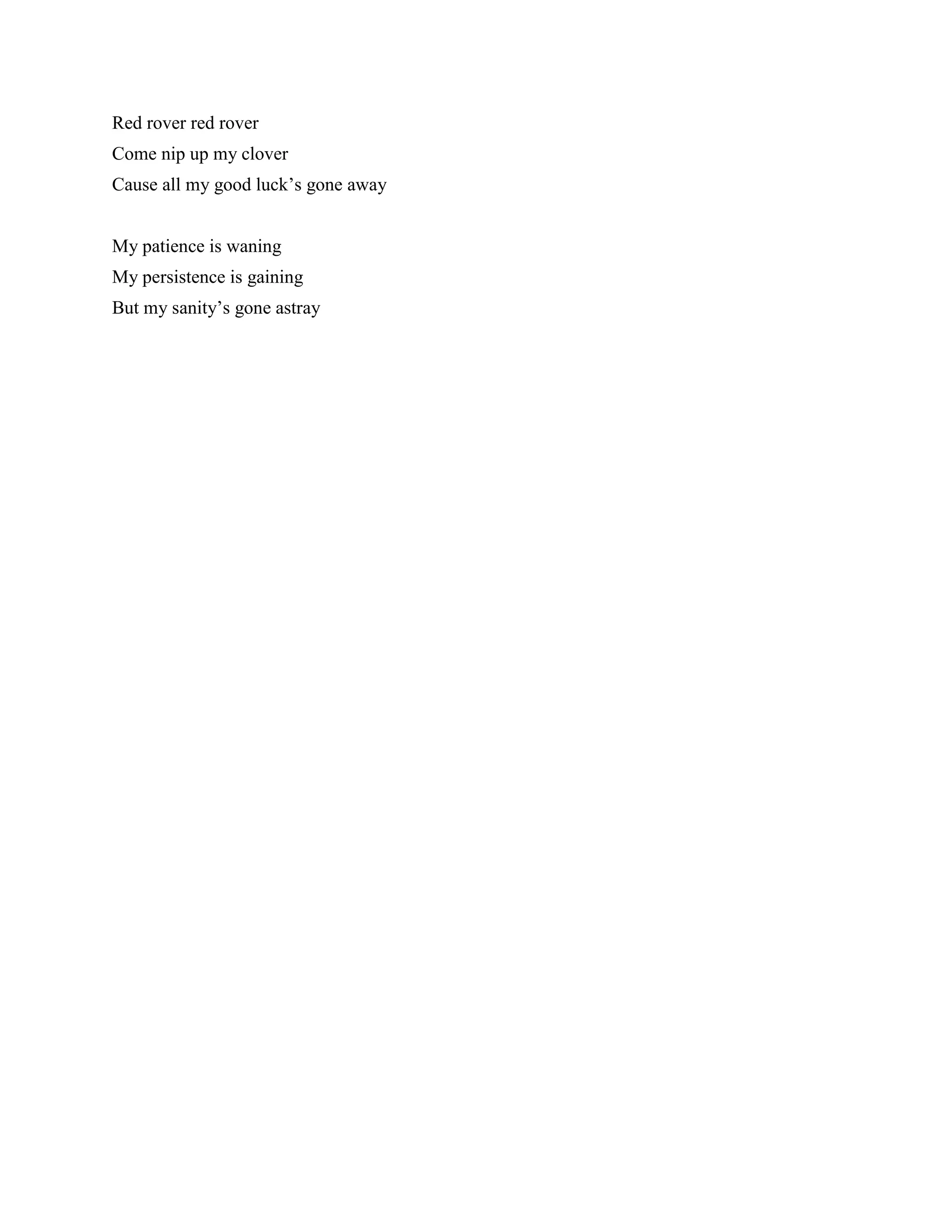 Red Rover Red Rover | DOCX