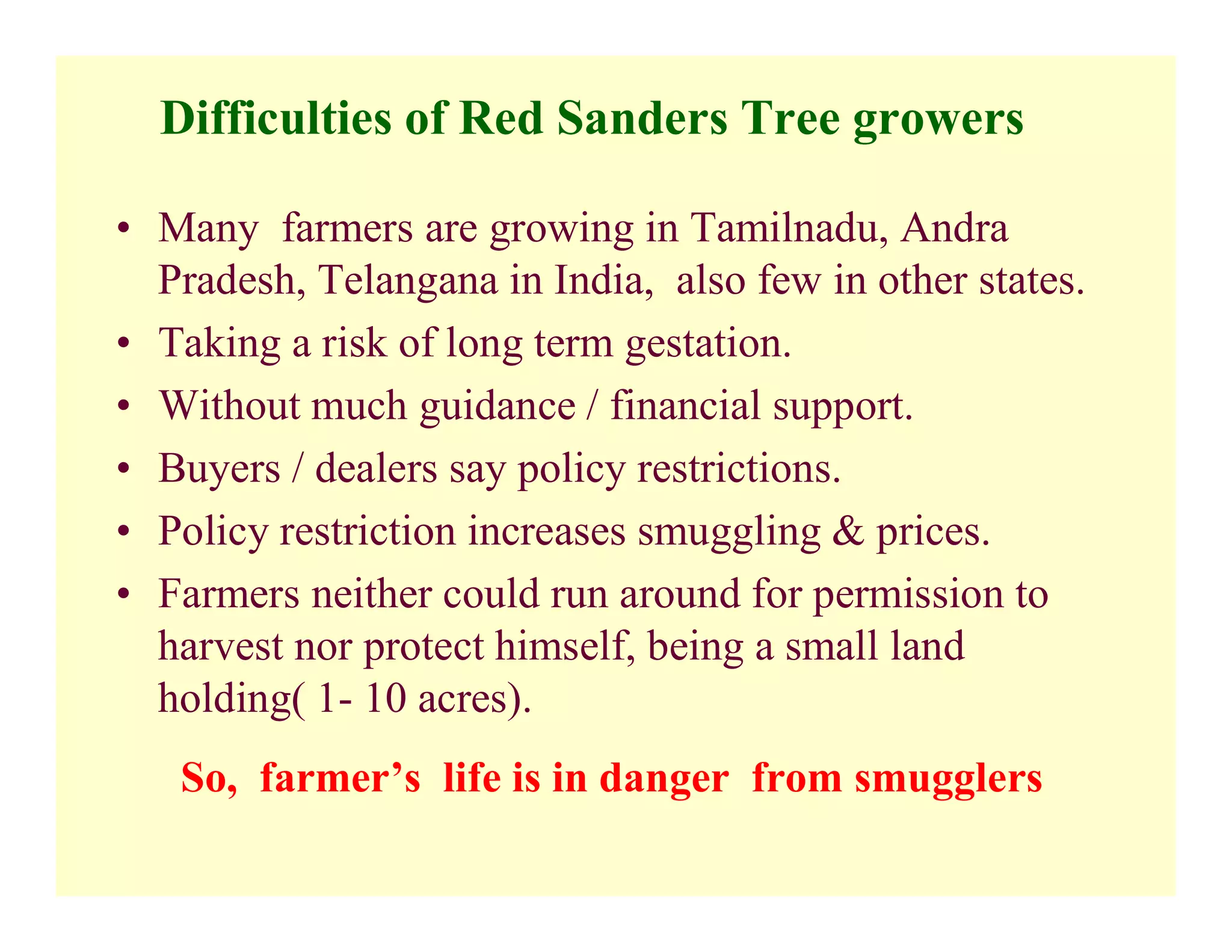 Red sanders is not an Endangered Species. Representation to IUCN by RP ...