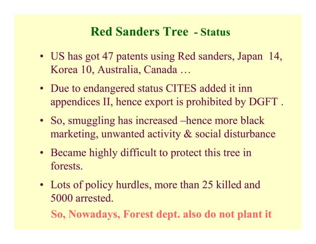 Red sanders is not an Endangered Species. Representation to IUCN by RP ...