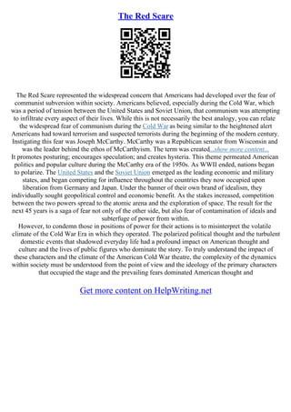 Red Scare Essay | PDF