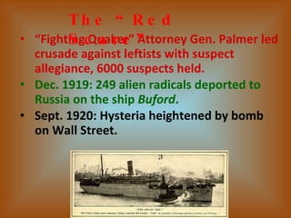 Red scare Palmer raids | PPT