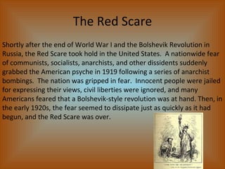 1920s Red Scare Powerpoint