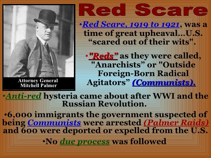 Red scare Palmer raids
