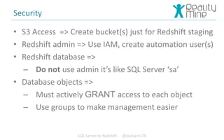 Migration to Redshift from SQL Server | PPTX | Databases | Computer ...