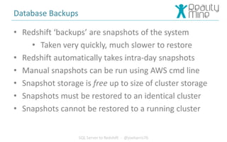 Migration to Redshift from SQL Server | PPTX | Databases | Computer ...
