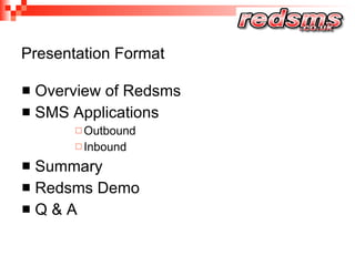 Redsms Presentation | PPT