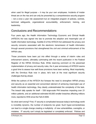 Redspin PHI Breach Report 2012 | PDF