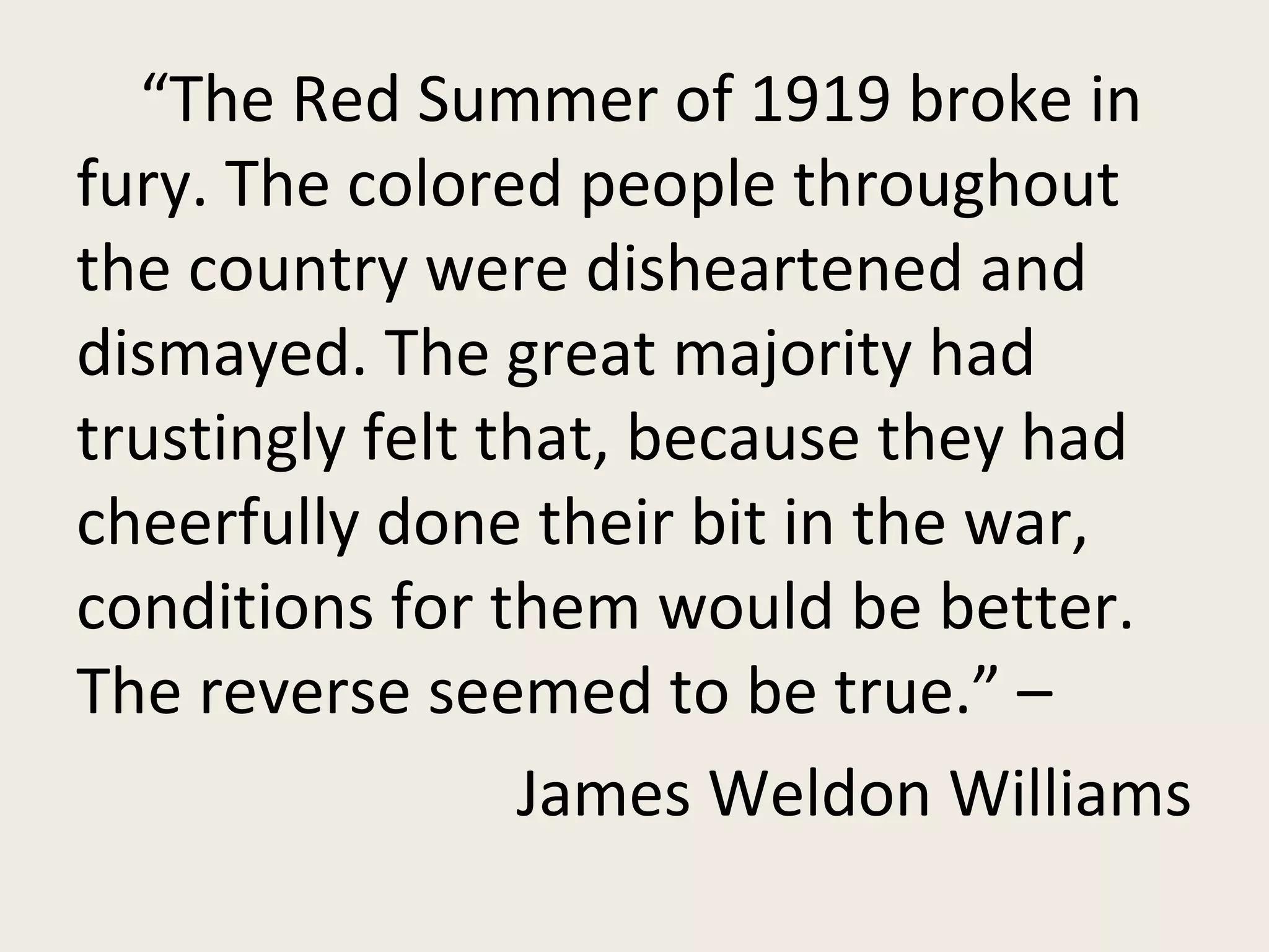 The Red Summer 1919 | PPT