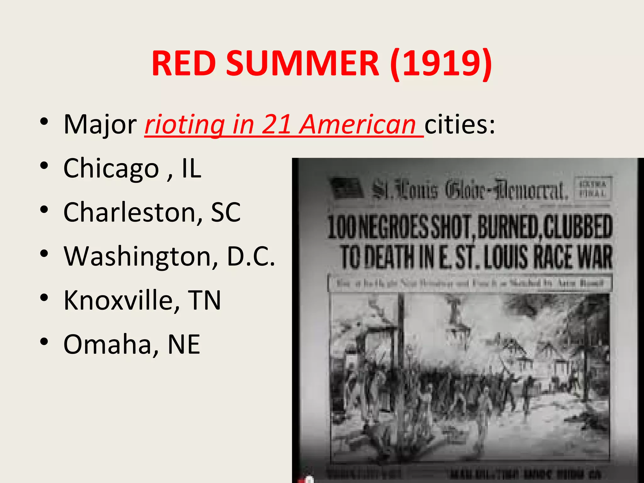 The Red Summer 1919 | PPT