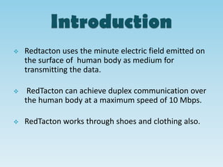 Redtacton - Human Area Network | PPT