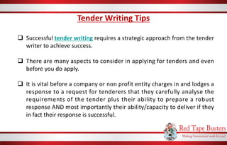 Tender Writing Tips | PDF