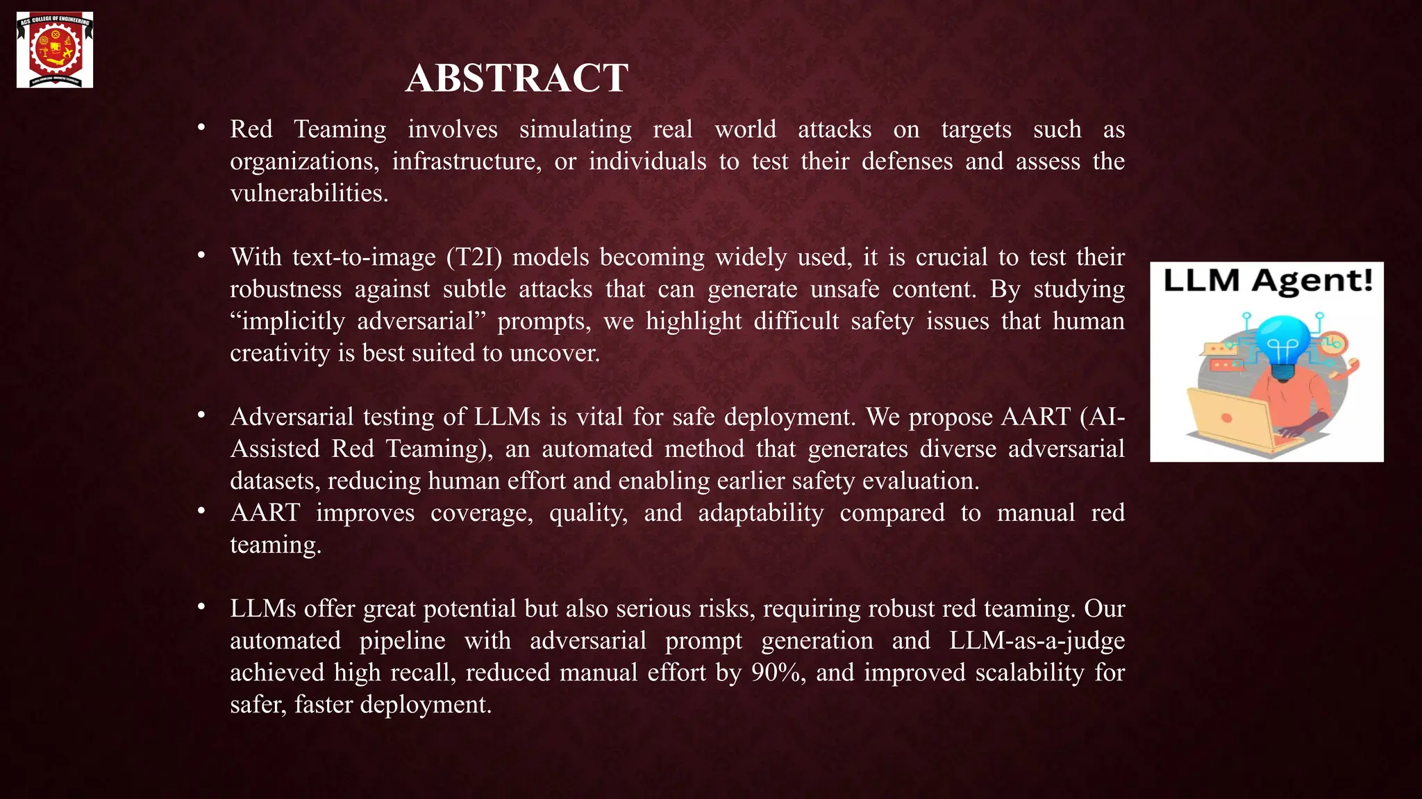 Red team-2.pptx with 4 members using llm | PPTX