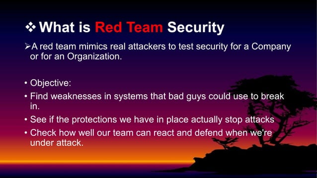 Red Team vs Blue teaming . and how they are working | PPT