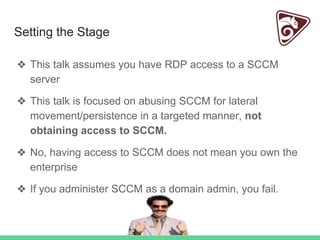 Red team upgrades using sccm for malware deployment | PPTX