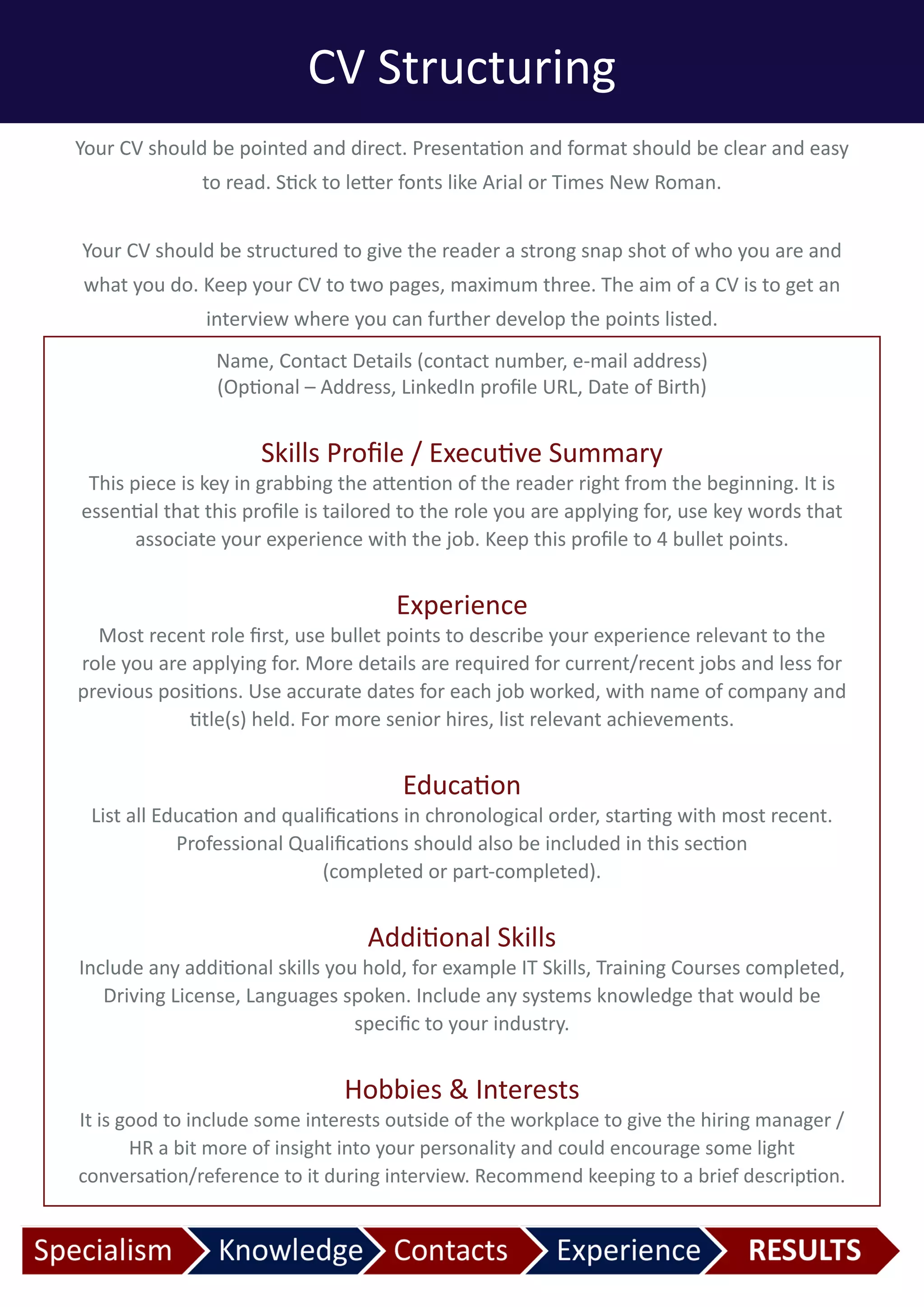 Red Tree CV and Interview tips | PDF