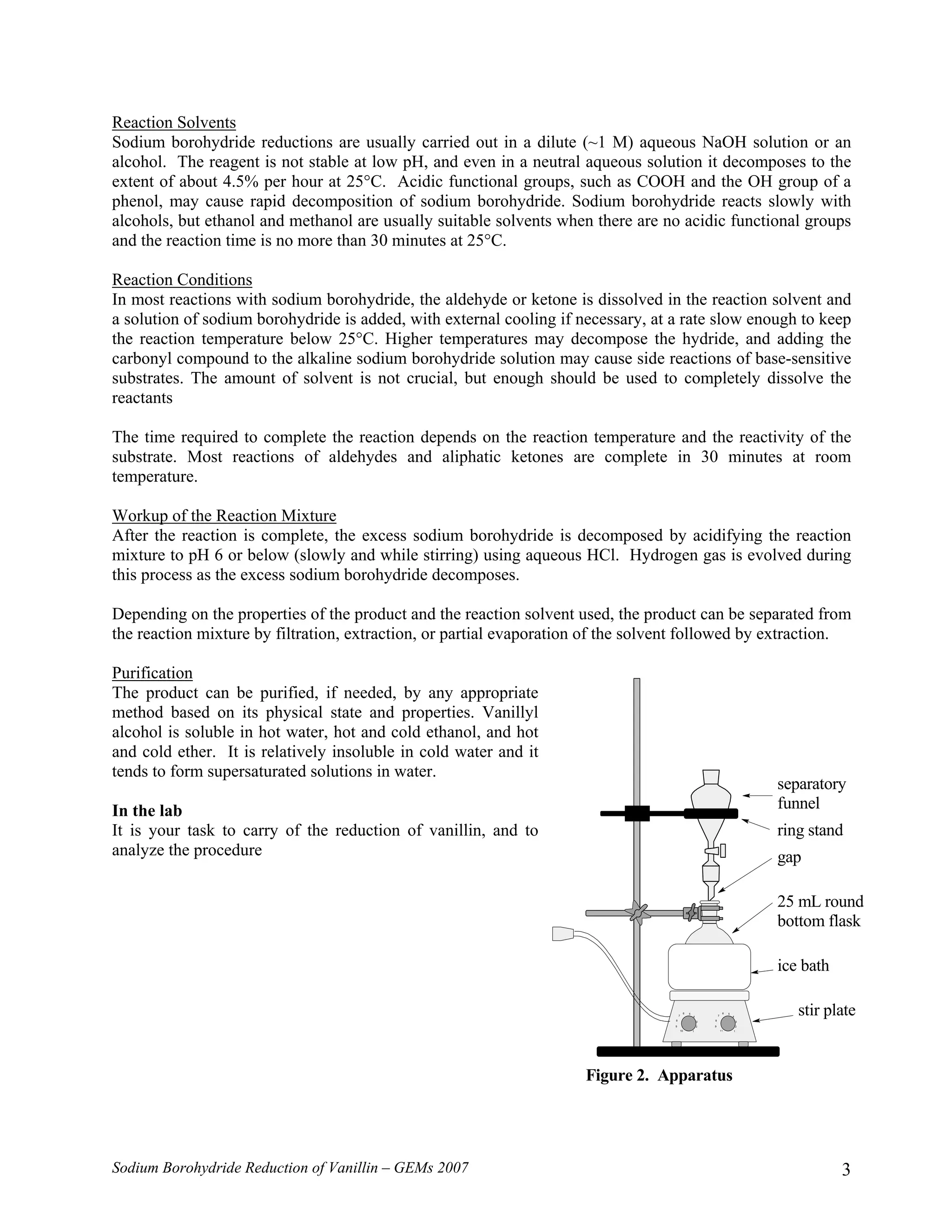 Reduccion de vainilla na bh4 quim verde | PDF