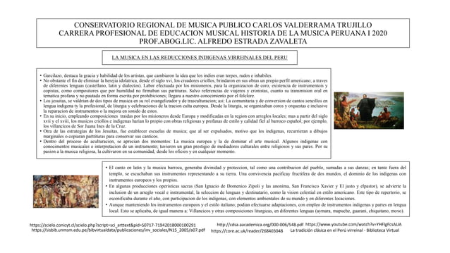La musica en las reducciones indigenas virreinato peruano | PPTX ...