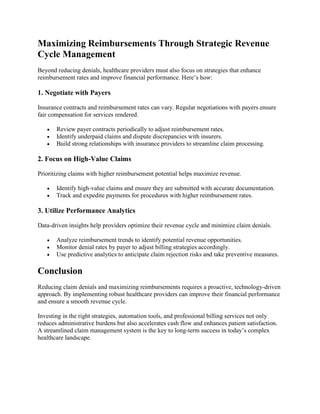 Reduce Claim Denials & Maximize Reimbursements | PDF