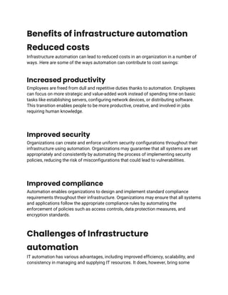 Reduce Costs and Boost Productivity with Infrastructure Automation | PDF