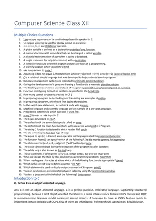 Reduce course notes class xii | PDF