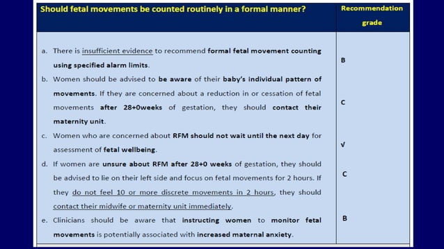 Decreased fetal movements | PPT | Pregnancy | Reproductive Health