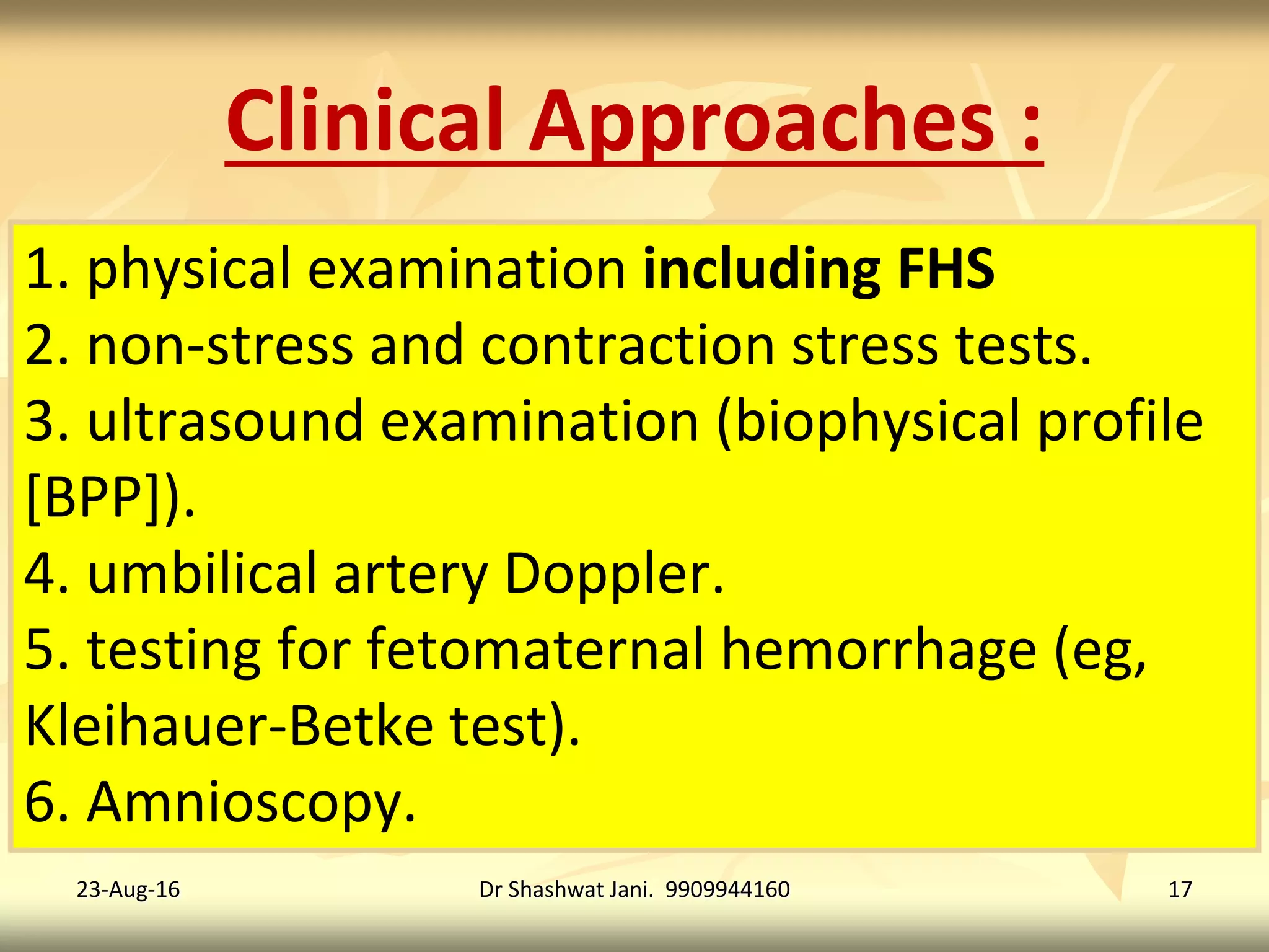 REDUCED FETAL MOVEMENTS - HOW TO PROCEED BY DR SHASHWAT JANI | PPTX