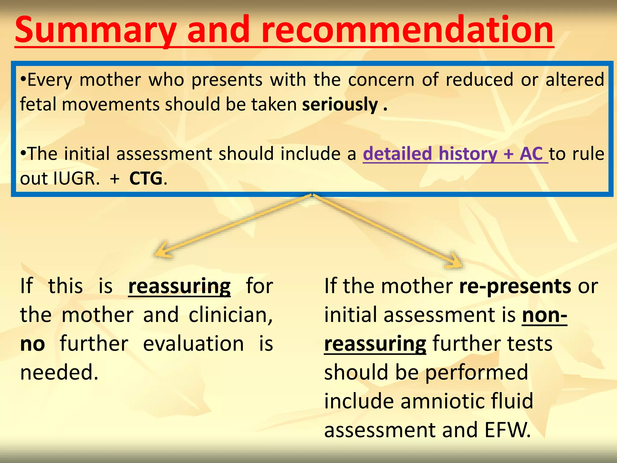 REDUCED FETAL MOVEMENTS - HOW TO PROCEED BY DR SHASHWAT JANI | PPTX