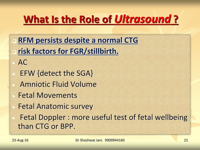 REDUCED FETAL MOVEMENTS - HOW TO PROCEED BY DR SHASHWAT JANI | PPTX ...