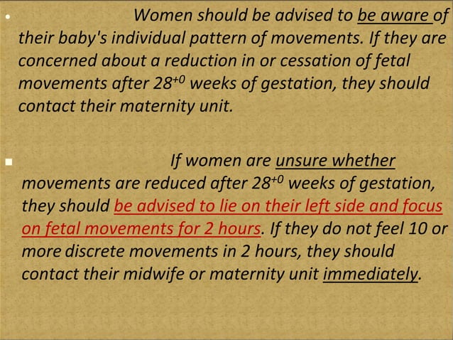 REDUCED FETAL MOVEMENTS - HOW TO PROCEED BY DR SHASHWAT JANI | PPTX ...