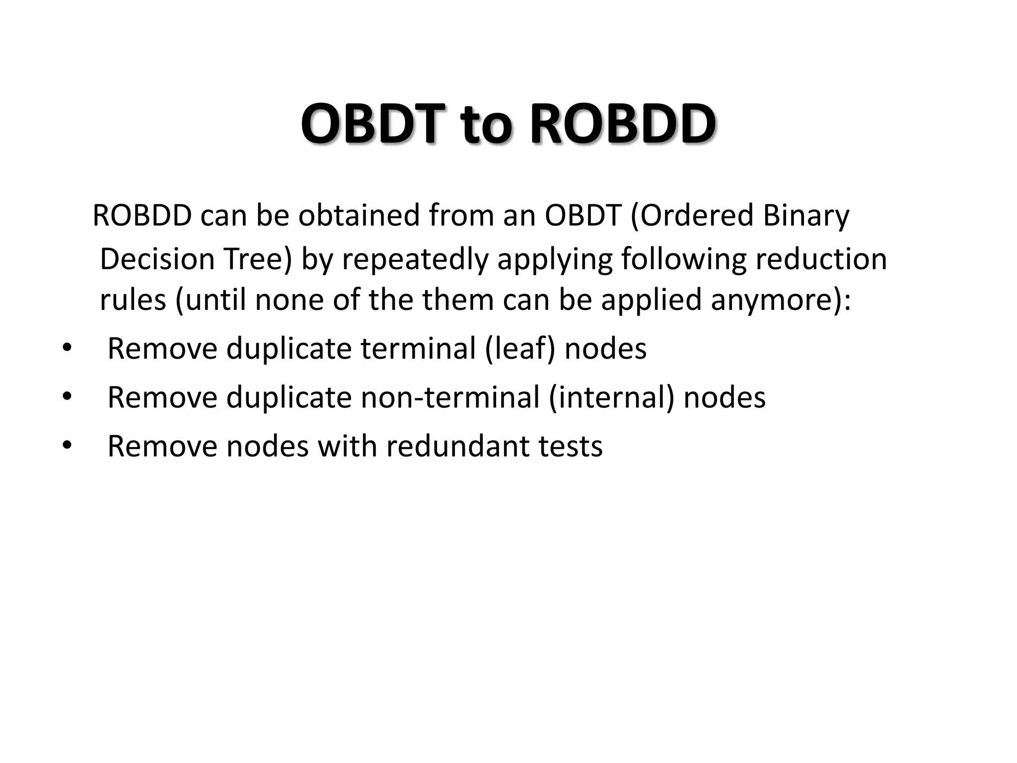 Reduced Ordered Binary Decision Diagram Pptx Programming Languages