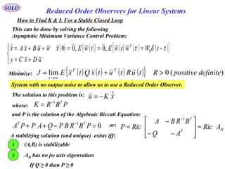 Reduced order observers | PPT