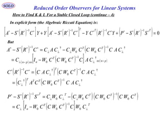 Reduced order observers | PPT