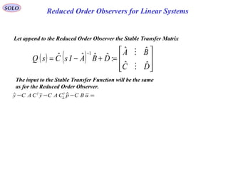 Reduced order observers | PPT