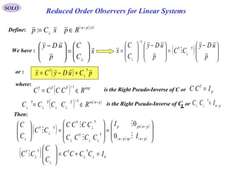 Reduced order observers | PPT