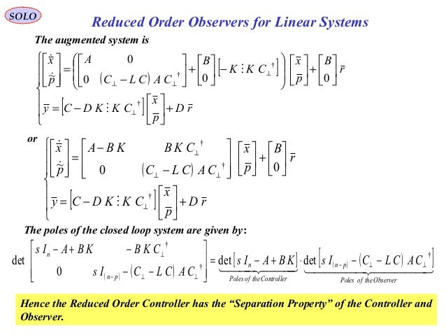 Reduced Order Observers