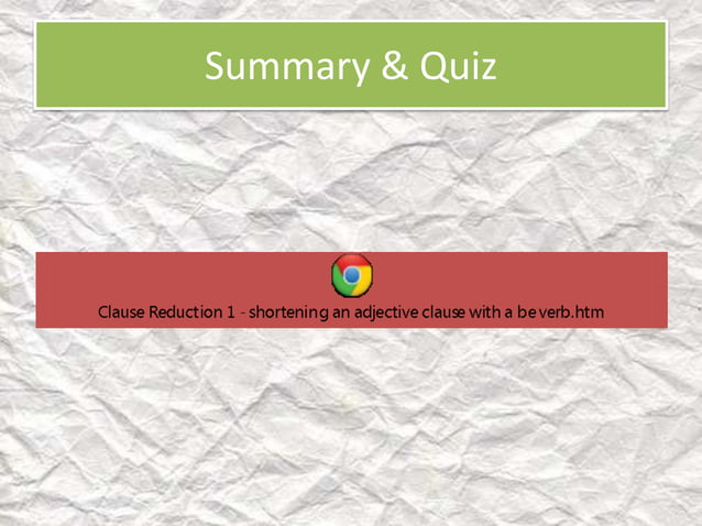 Reduced relative clause | PPT