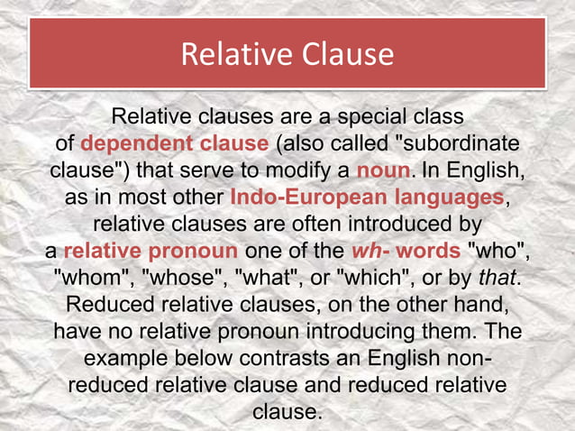 Reduced relative clause | PPTX