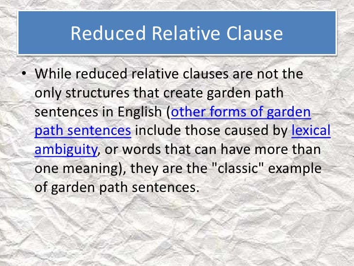 Reduced relative clause