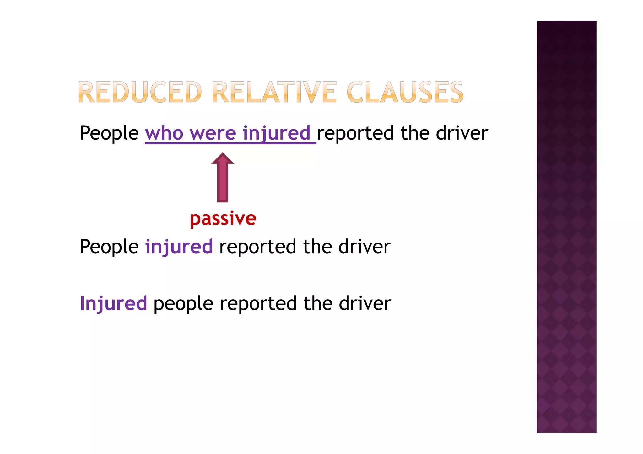 Reduced relative clauses | PDF
