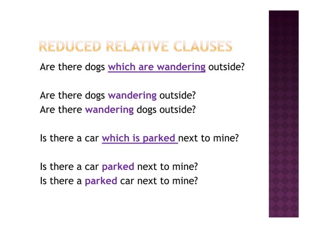 Reduced relative clauses | PDF