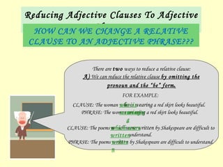 Reduced relative clauses | PPS