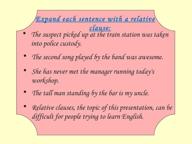 Reduced relative clauses