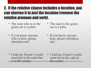 Reduced relative clauses | PPT
