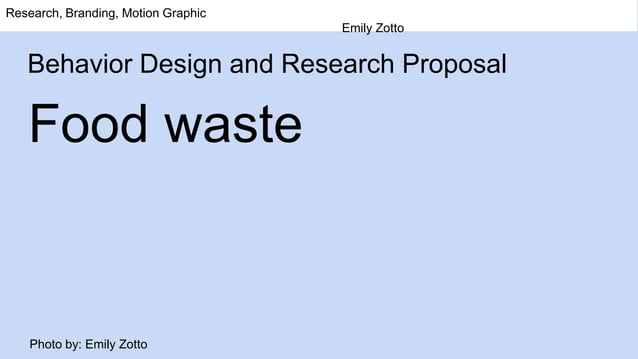 Reduce Food Waste | PPT